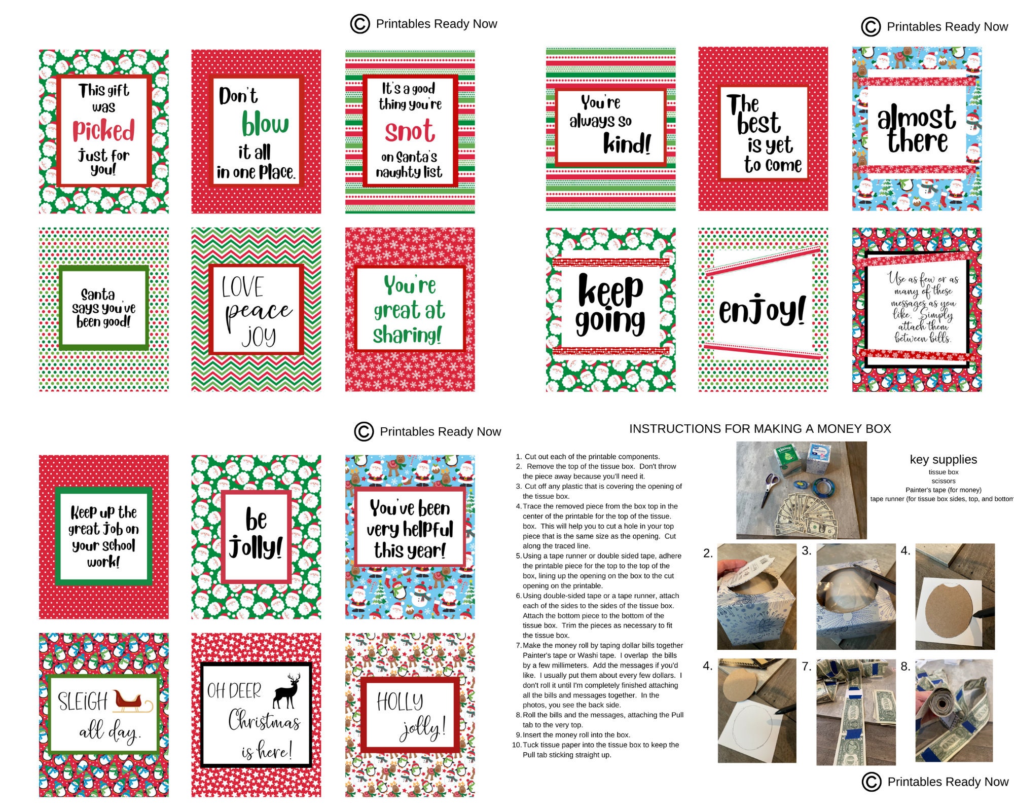 Christmas Money Roll Gift Printable | Money Gift Ideas | Christmas ...