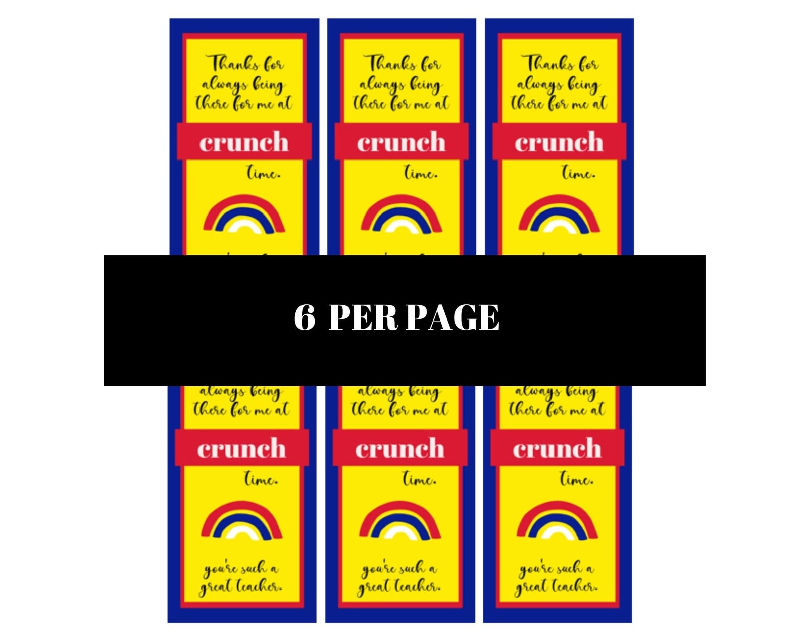 Candy Printable Tags Thank You Candy Tags Thank You - Etsy