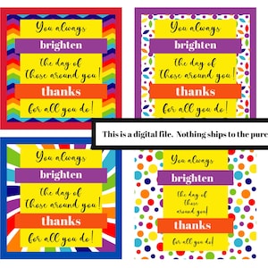 Candy Printable Tags | Thank You Candy Tags | Thank You Printable ...