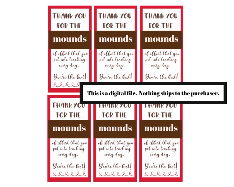 Candy Printable Tags | Thank You Candy Tags | Thank You Printable ...