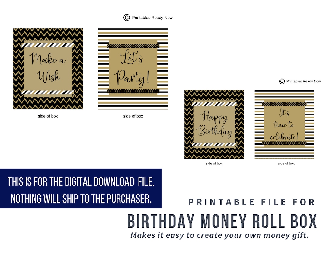 Birthday Money Roll Gift Printable | Money Gift Ideas | Birthday Gifts ...