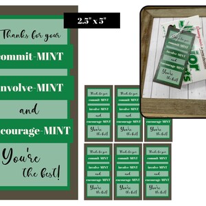 Mint Candy Printable Tags Thank You Candy Tags Thank You | Etsy