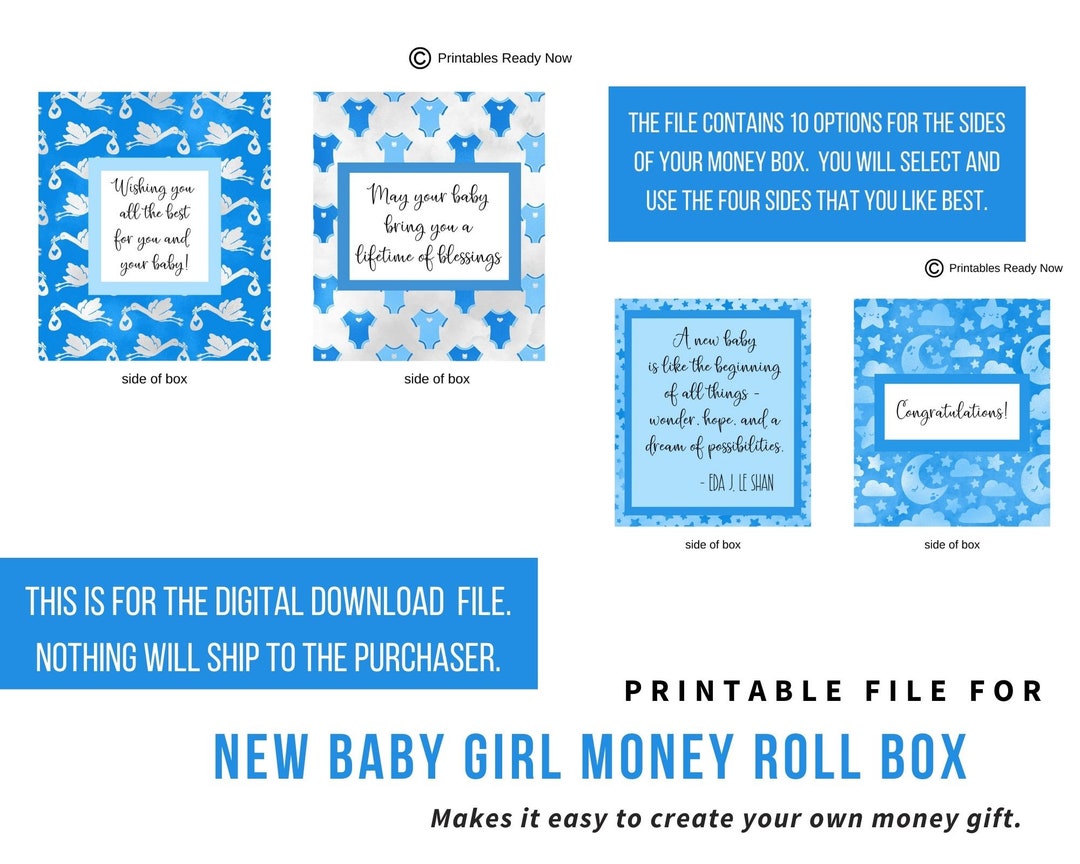New Baby Money Roll Gift Printable | Money Gift Ideas | New Baby Gifts ...