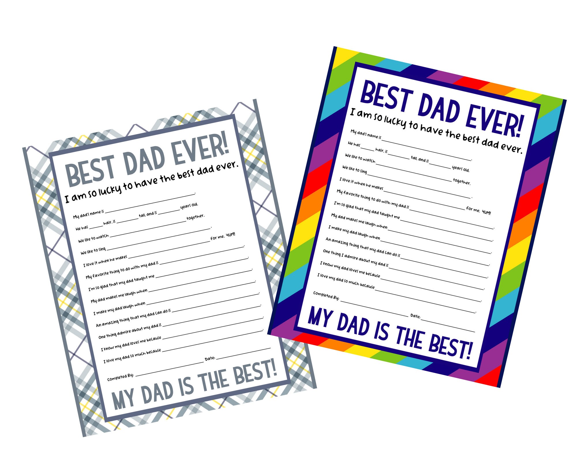Father's Day Printable All About Dad Activity | Digital Download ...
