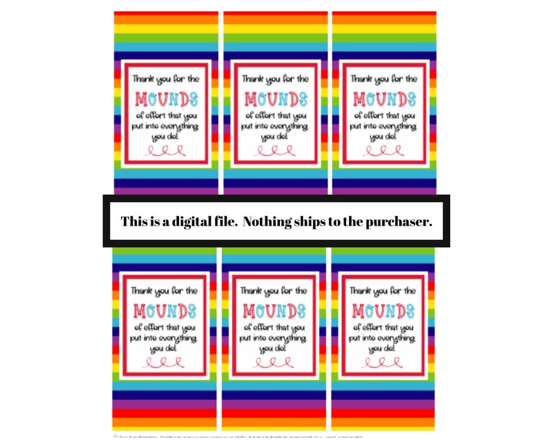 Candy Printable Tags | Thank You Candy Tags | Thank You Printable ...