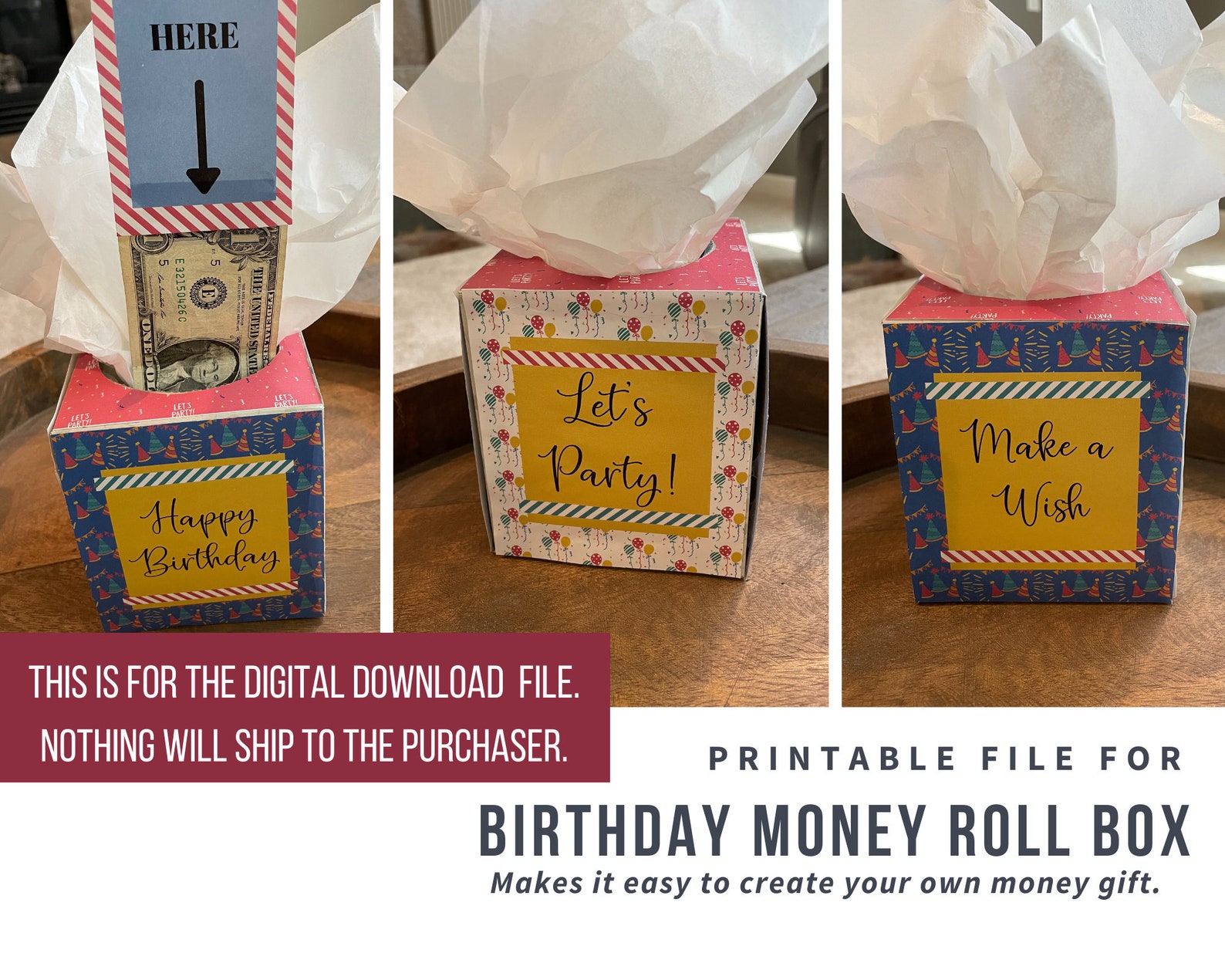Birthday Money Roll Gift Printable | Money Gift Ideas | Birthday Gifts ...