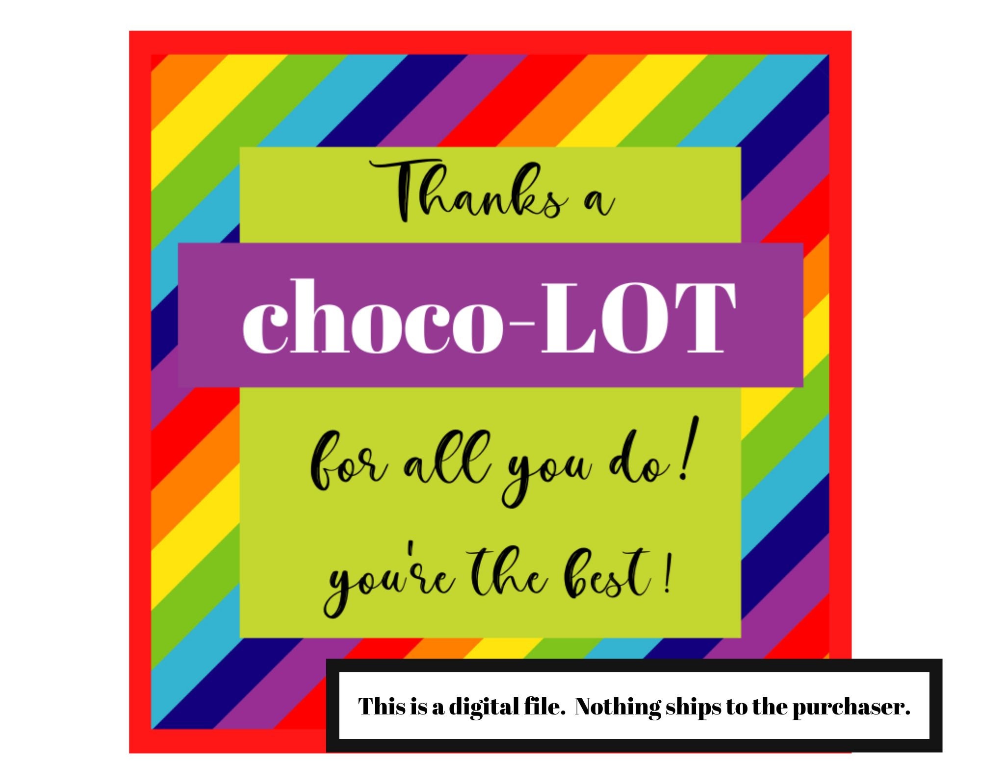 Chocolate Candy Printable Tags Thank You Candy Tags Thank You Printable ...