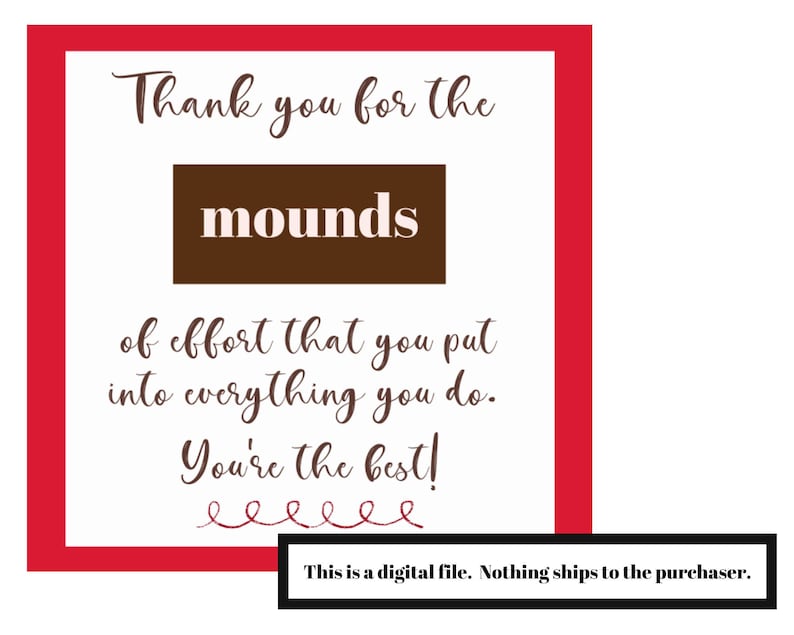Candy Printable Tags | Thank You Candy Tags | Thank You Printable ...