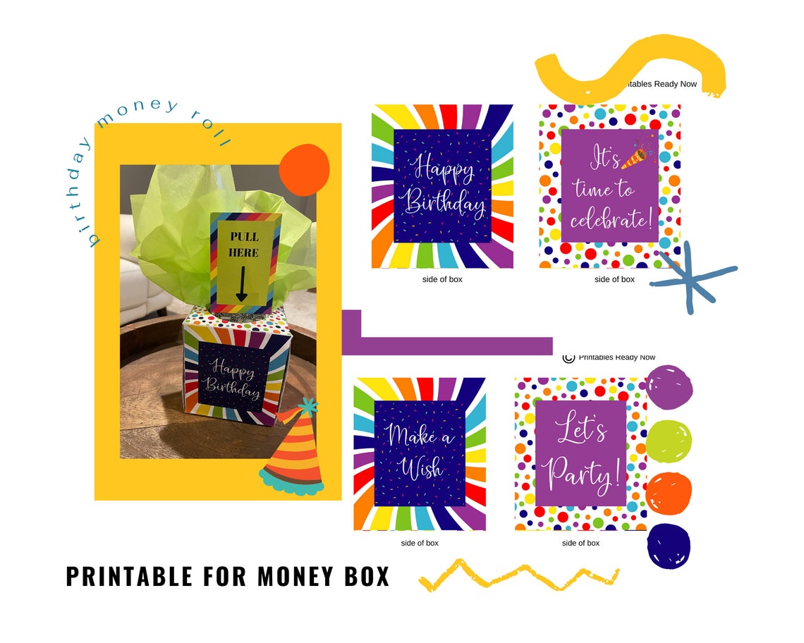 Birthday Money Roll Gift Printable Money Gift Ideas - Etsy
