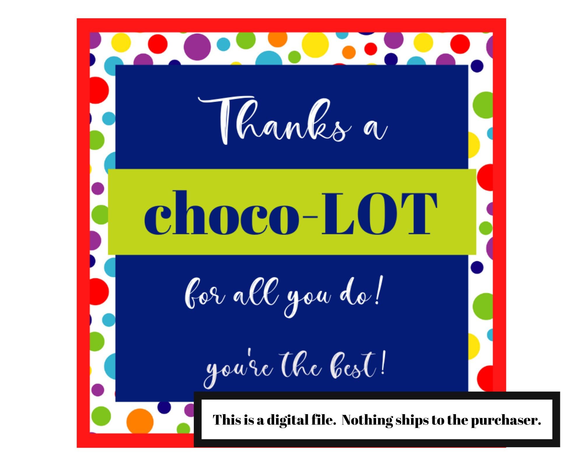 Chocolate Candy Printable Tags Thank You Candy Tags Thank You Printable ...