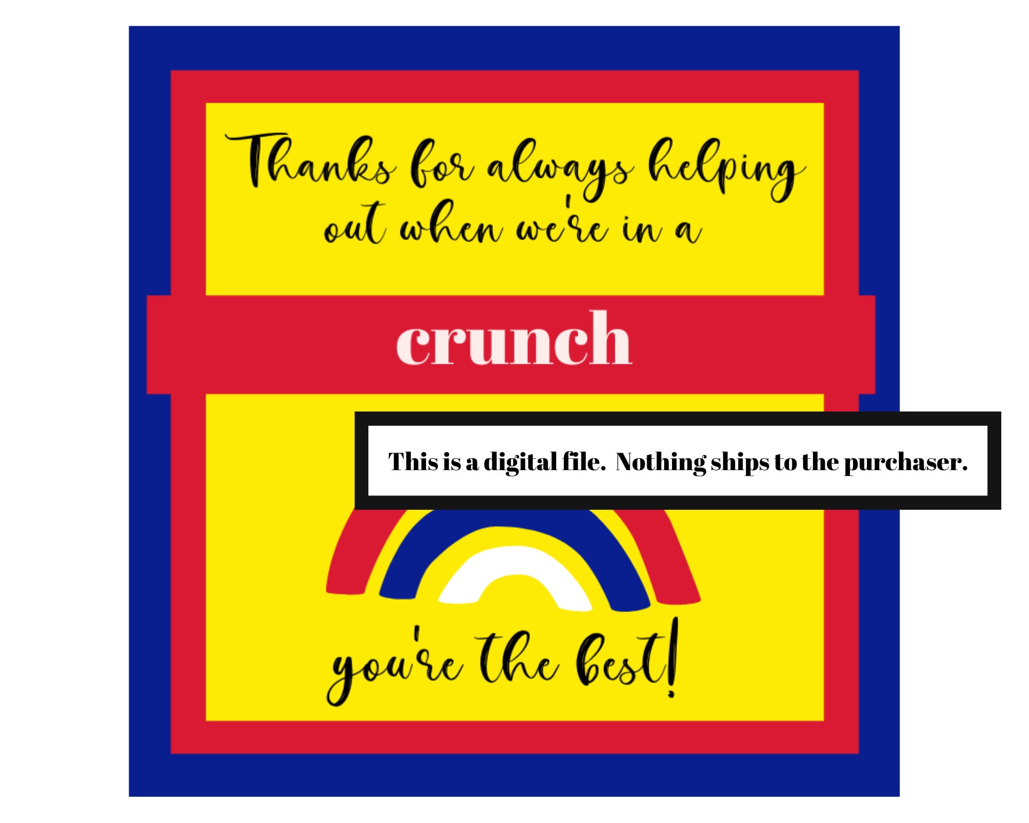 Printable Candy Tags | Thank You Candy Tags | Thank You Printable ...