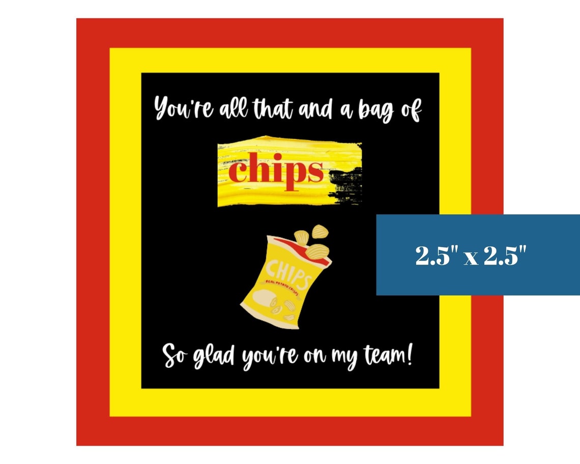 Chips Printable Tags | Thank You Candy Tags | Thank You Printable ...