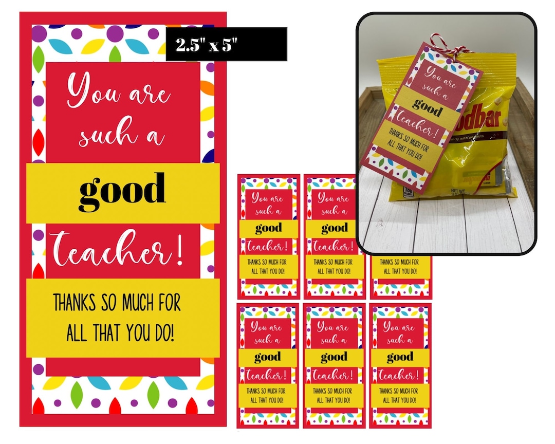 Candy Printable Tags | Thank You Candy Tags | Thank You Printable ...