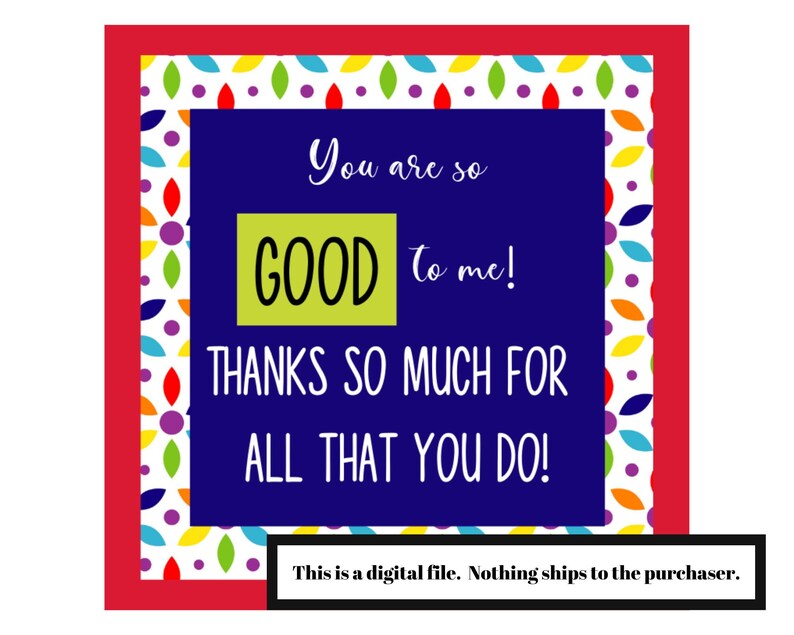 Candy Printable Tags | Thank You Candy Tags | Thank You Printable ...