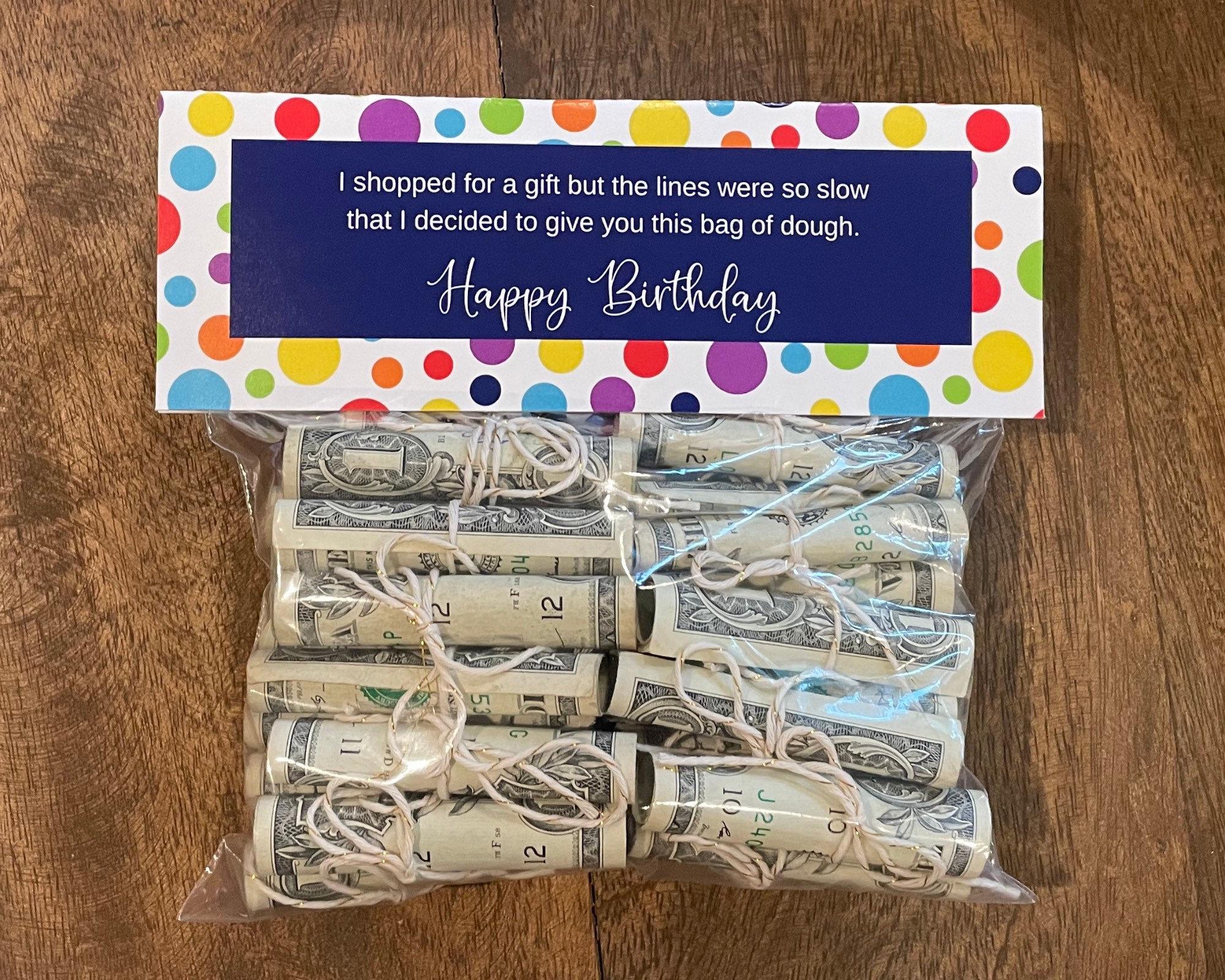 Birthday Money Gift Printable File | Money Gift Ideas | Bag Topper ...