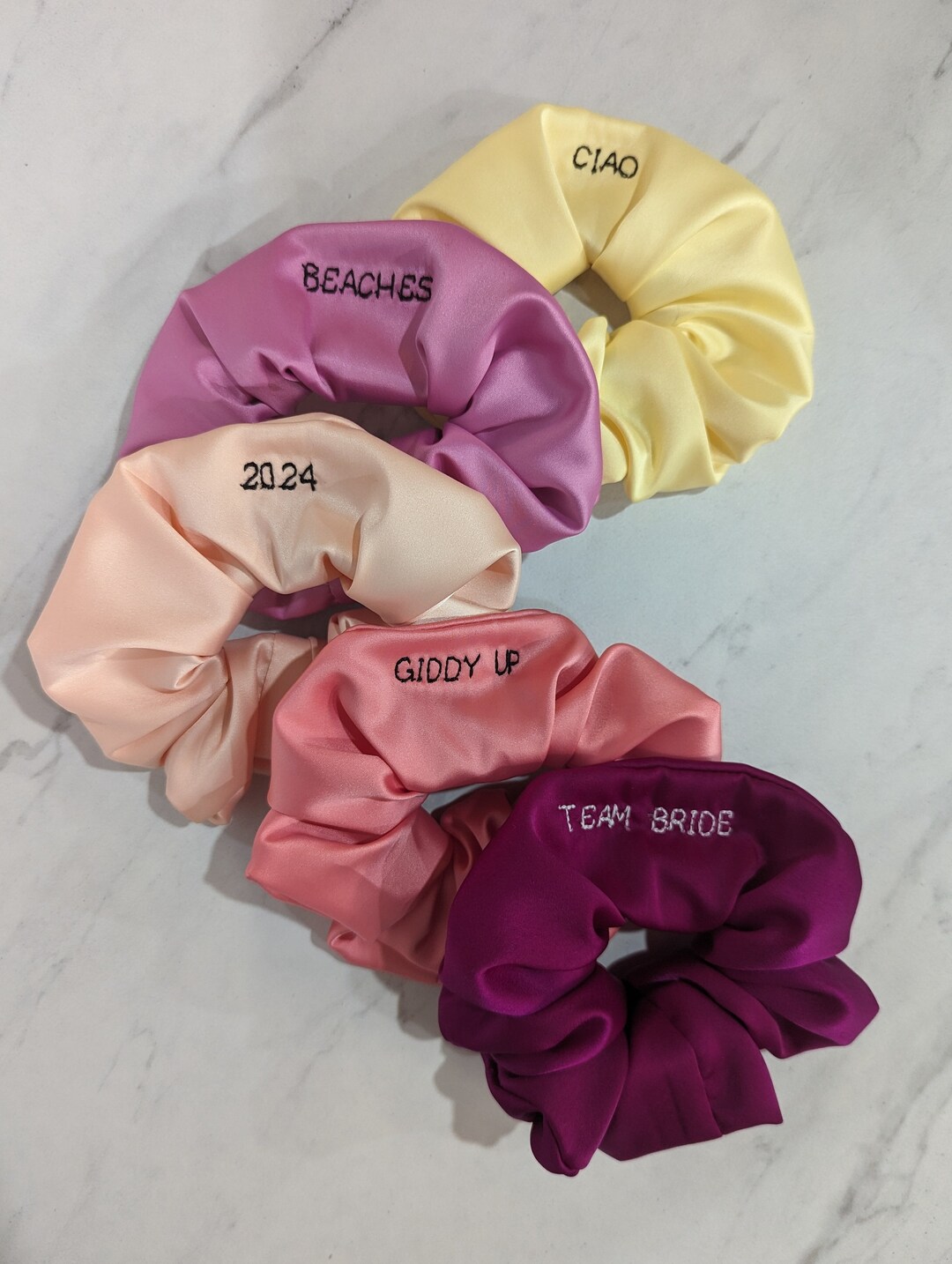 Monogram Custom Scrunchie for Bachelorette Party, Bridesmaid Proposal ...