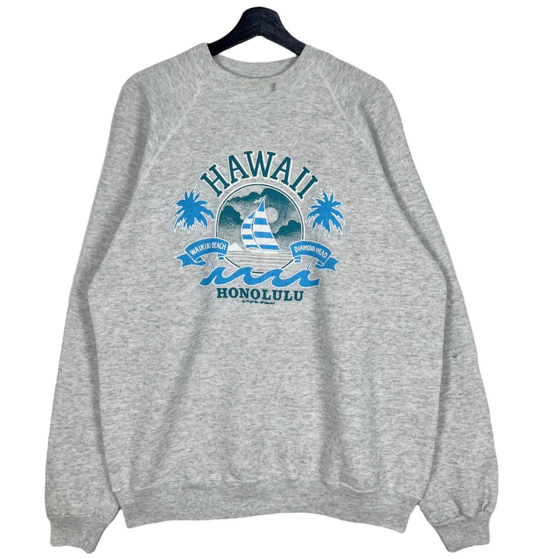 80s Vintage Distressed Hawaii Honolulu Sweatshirt - Etsy