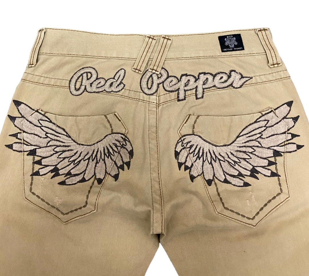 RARE Vintage Red Pepper Japanese Ed Hardy Embroidered Jeans - Etsy