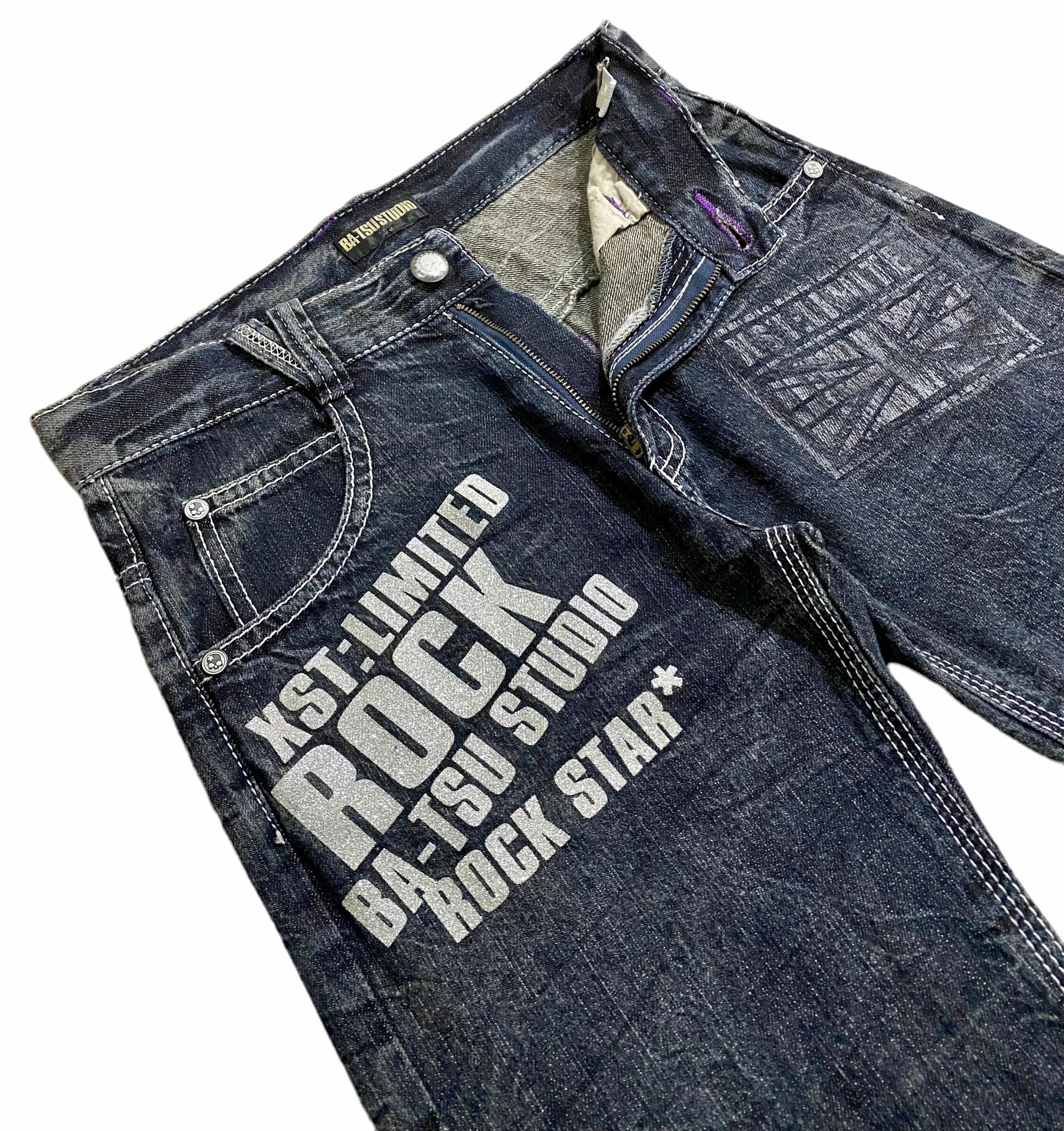 Vintage BATSU Studio Rock Star Painted Jeans - Etsy