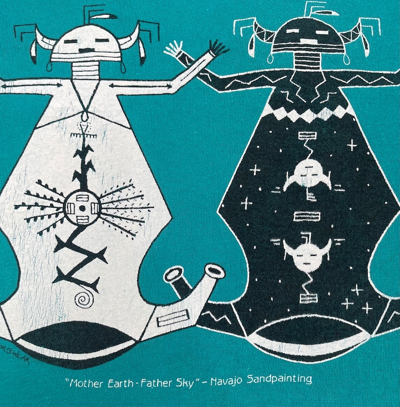 80s Vintage Santa Fe ‘mother Earth, Father Sky’ Navajo Sandpainting Tee ...