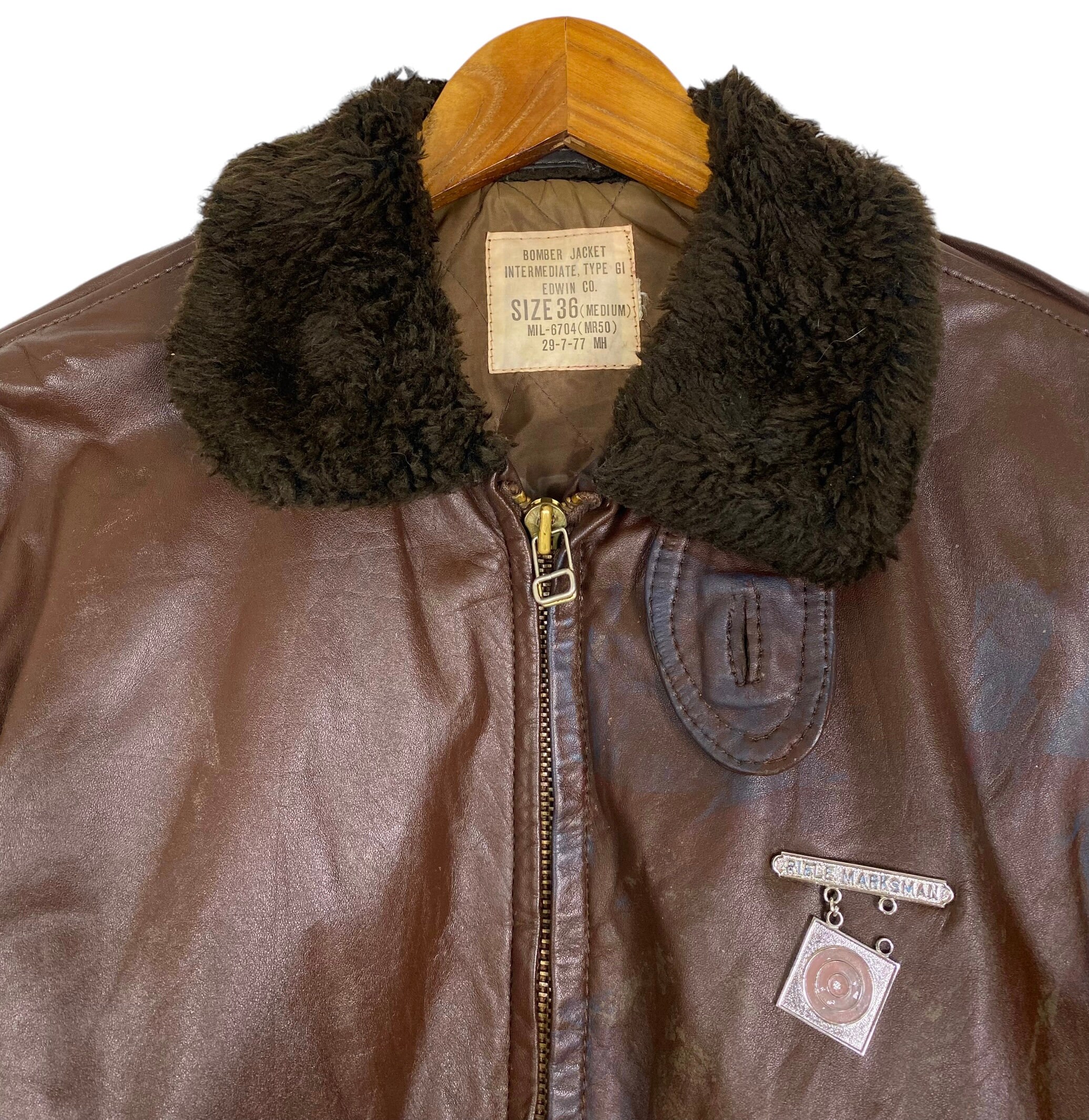 Vintage Leather Type GI USN SNIPER Rifle Marksman Jacket - Etsy