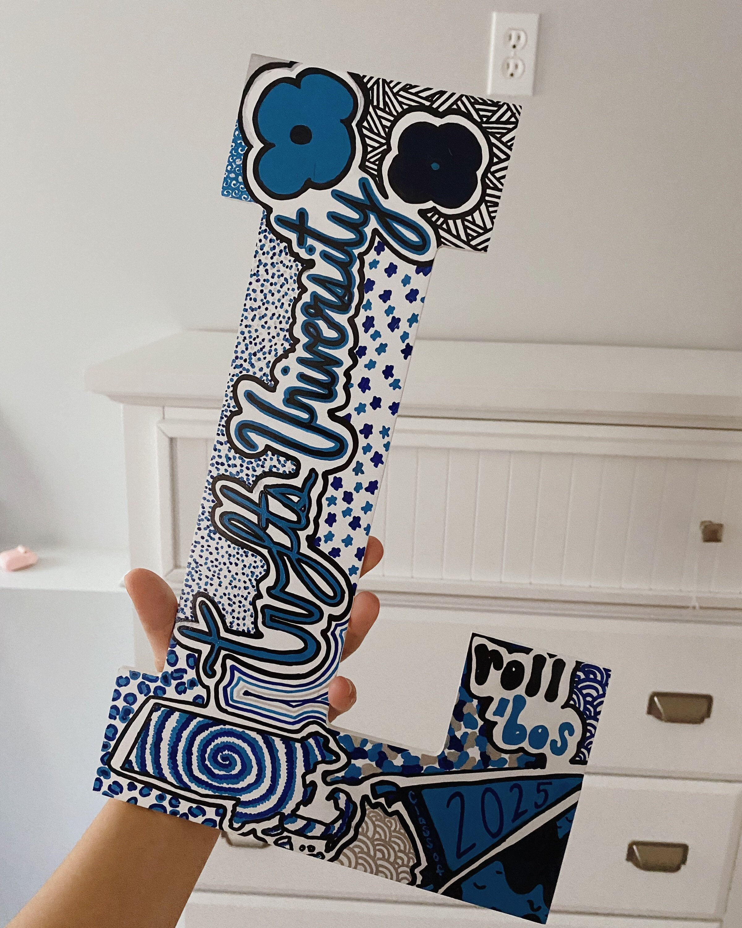 Custom College Letter / Dorm Decor / Hand Painted / Wall Art - Etsy