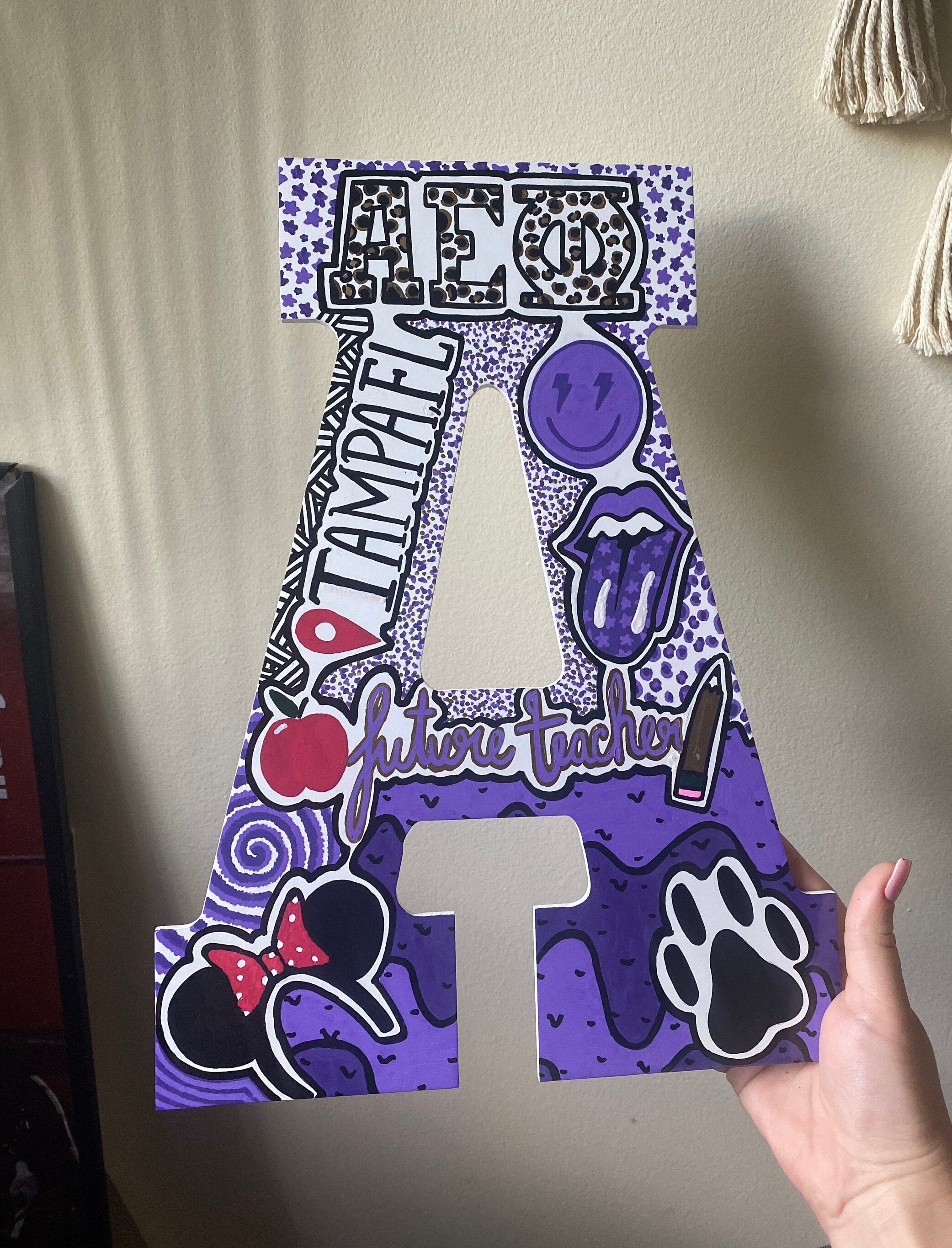 Custom College Letter / Dorm Decor / Hand Painted / Wall Art - Etsy
