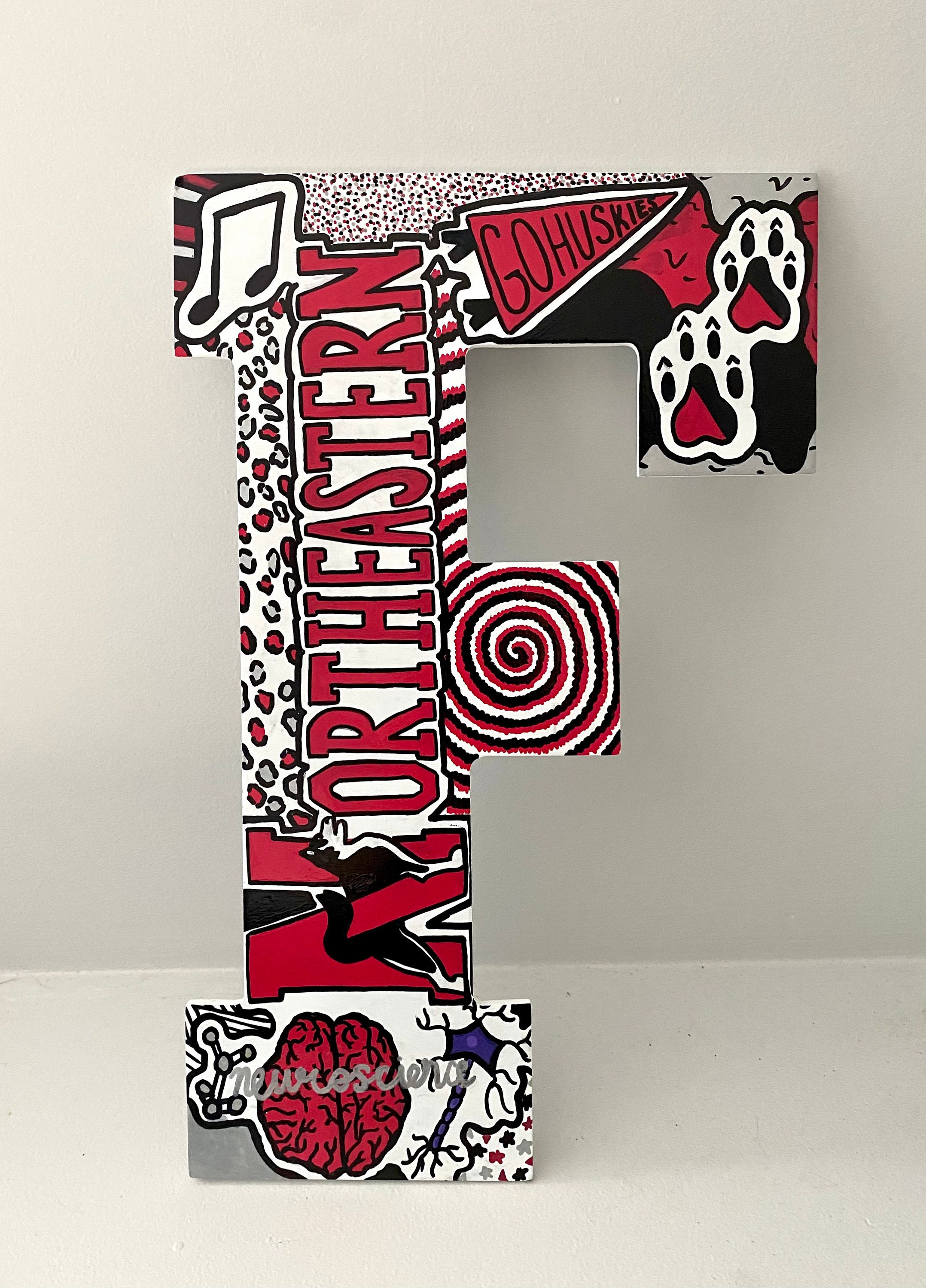 Custom College Letter / Dorm Decor / Hand Painted / Wall Art - Etsy