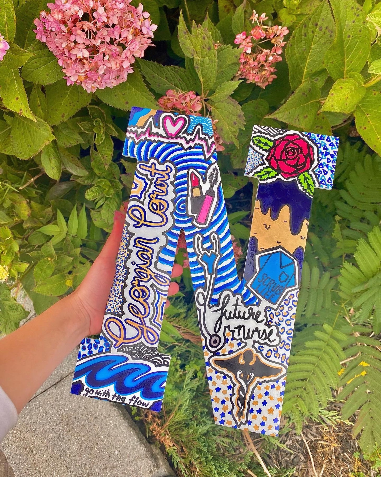 Custom College Letter / Dorm Decor / Hand Painted / Wall Art - Etsy