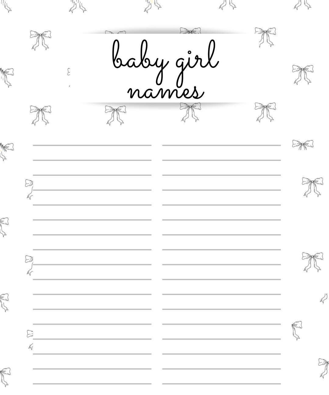 Baby Girl Names List - Etsy