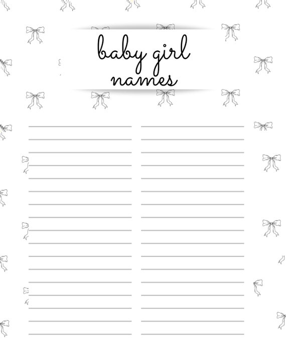 Baby Girl Names List | Etsy
