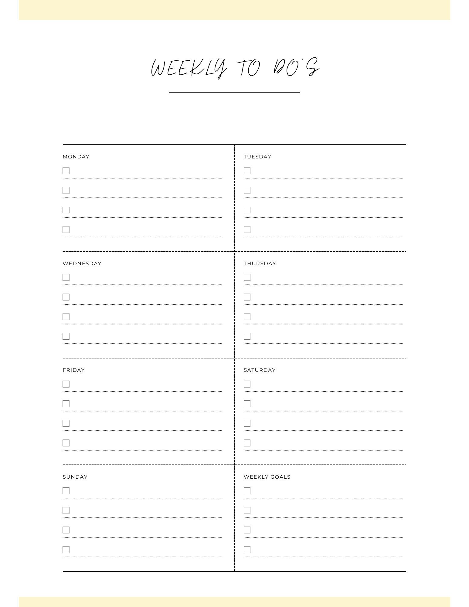 Aesthetic Weekly To Do List Etsy