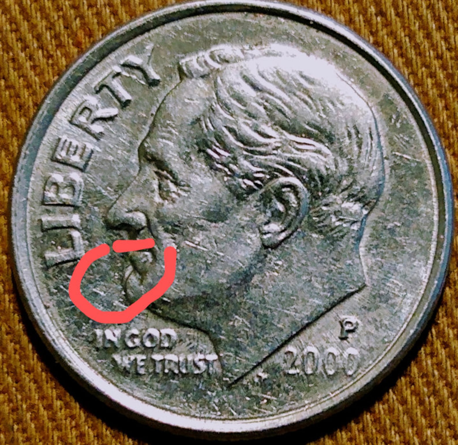 2000 P Roosevelt Dime Error DDO Jaw Chin - Etsy
