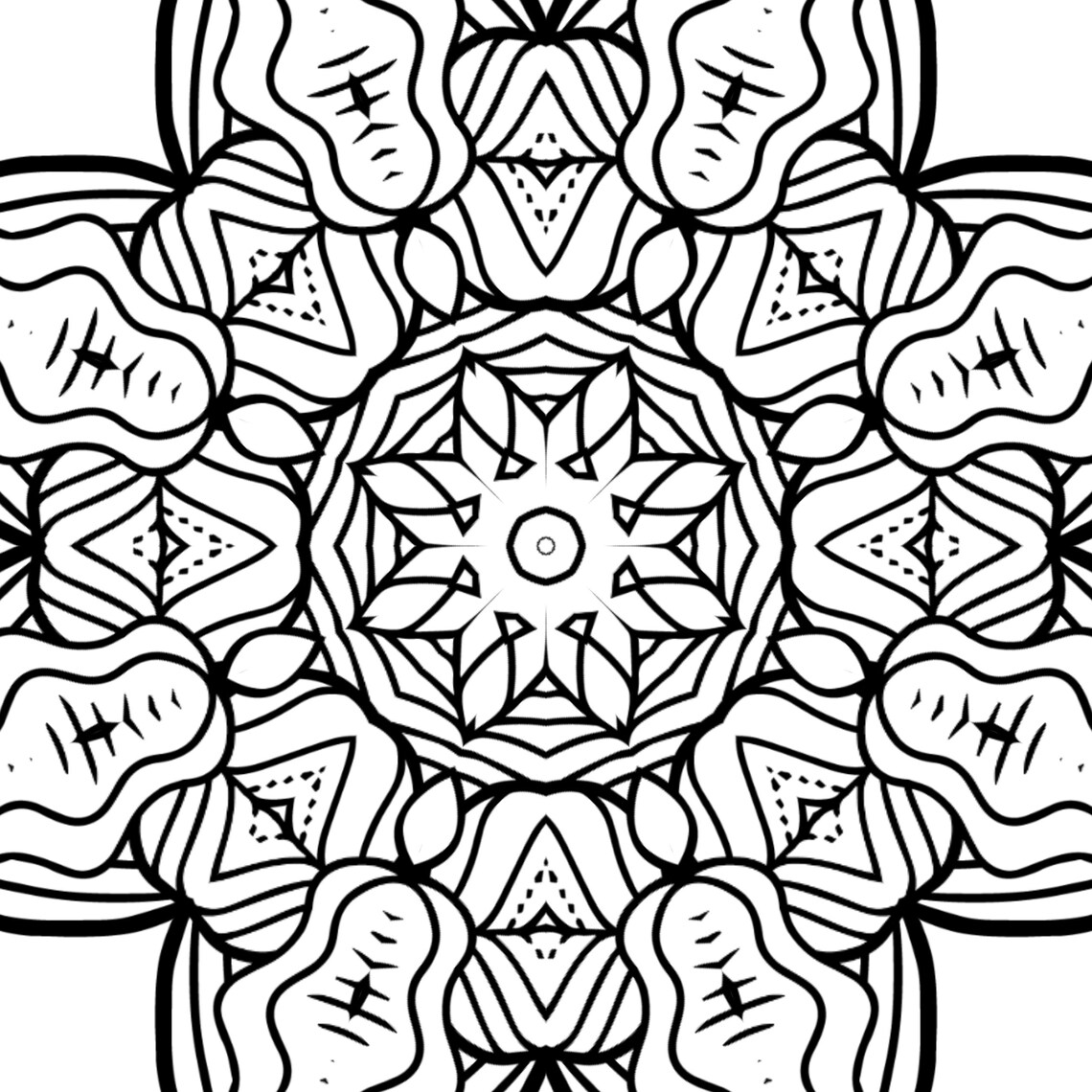 Printable Mandala Adult/teen Coloring Book, PDF, Digital Download, 20 ...