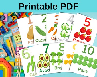 Digital Numbers With Fruit Flashcards 1-10 Fun Printable Math Education ...