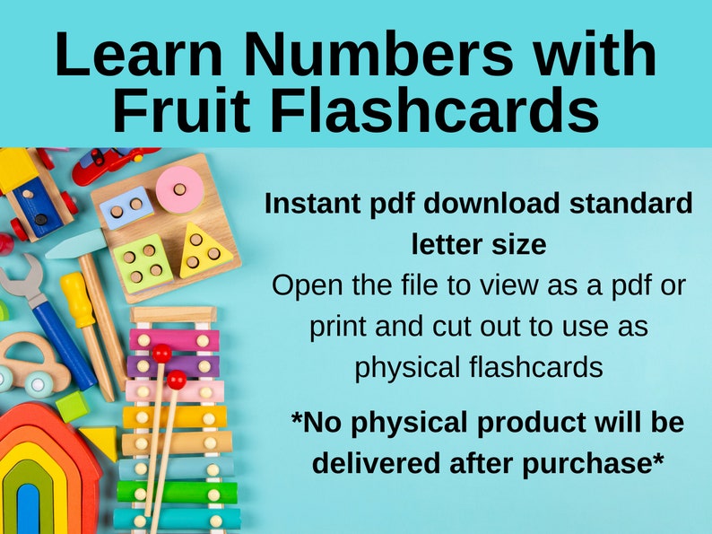 Digital Numbers With Fruit Flashcards 1-10 Fun Printable Math Education ...