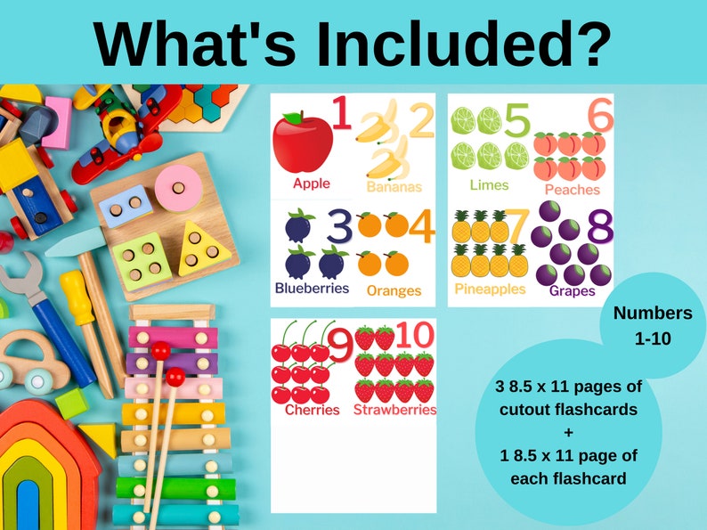 Digital Numbers With Fruit Flashcards 1-10 Fun Printable Math Education ...