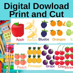 Digital Numbers With Fruit Flashcards 1-10 Fun Printable Math Education ...