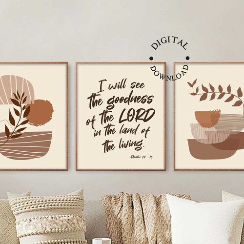 Set of 3 Bible Verse Wall Art Christian Wall Art Modern - Etsy