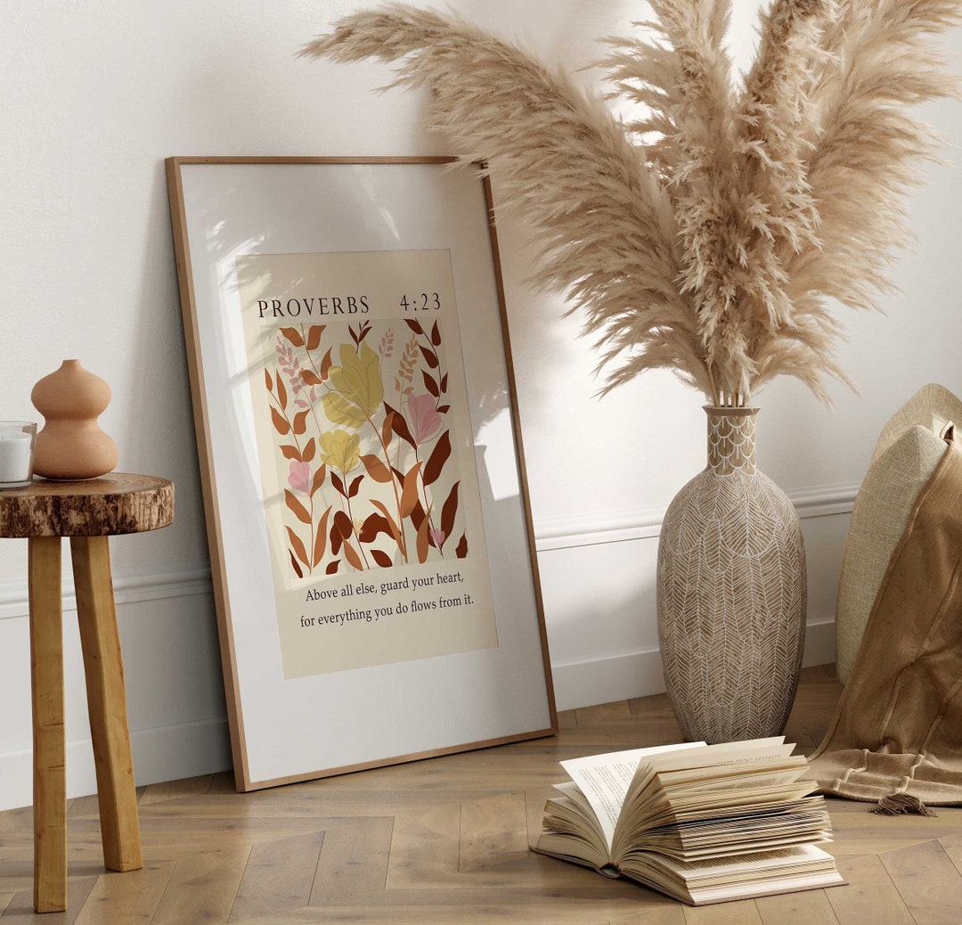 Proverbs Preppy Bible Verse DIGITAL DOWNLOAD Flower Vintage Christian ...