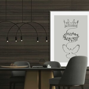 Black & Gray Holy Trinity Line Art, DIGITAL PRINTS, Minimalist Bible ...