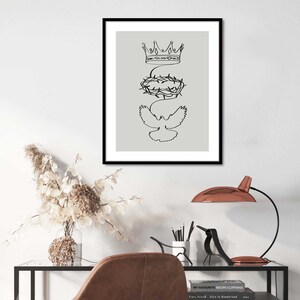 Black & Gray Holy Trinity Line Art, DIGITAL PRINTS, Minimalist Bible ...