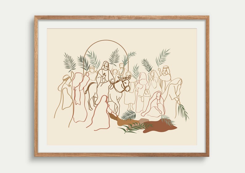The Triumphal Entry Bible Art Palm Sunday Wall Art DIGITAL - Etsy