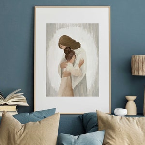 Modern Painting of Jesus Hugging A Young Woman DIGITAL DOWNLOAD ...