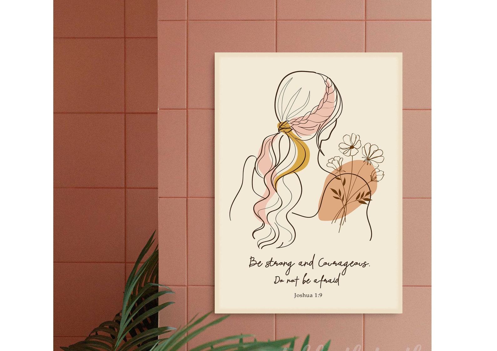 Be Strong and Courageous Christian Art Female Art Prints - Etsy