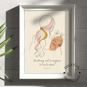 Be Strong and Courageous Christian Art for Her Woman Art - Etsy