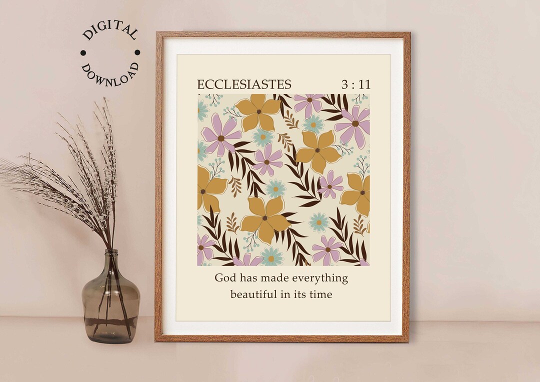 He Has Made Everything Beautiful Christian Wall Art, Christian Floral ...