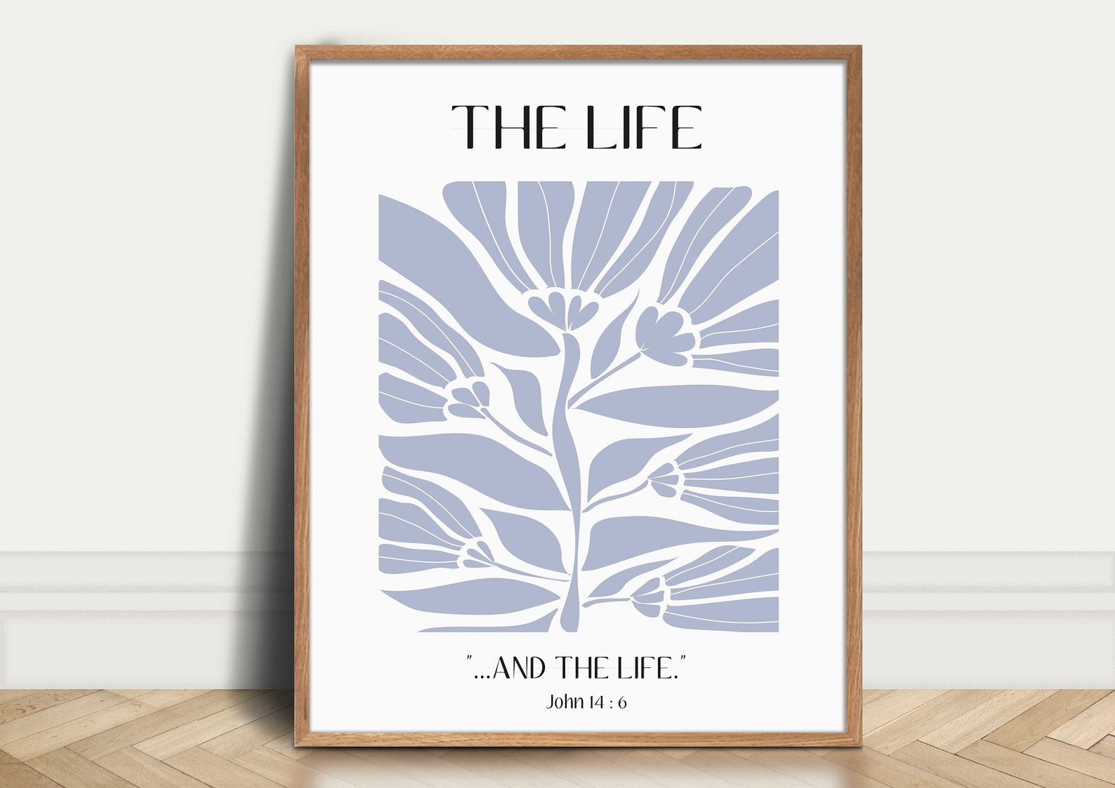 The Way Truth Life Blue Flower, Christian Modern Prints,digital PRINTS ...