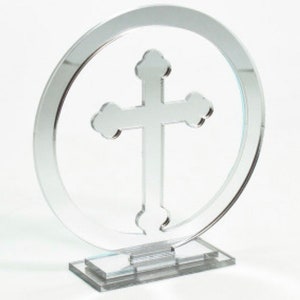 Orthodox Cross Acrylic Stand Gold & Silver | Religious Statue ...