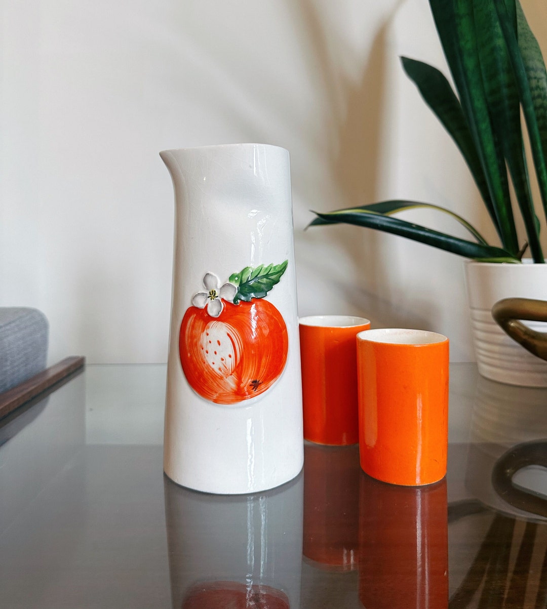 Holt Howard 1962 Ceramic OJ Pitcher & Cups - Etsy